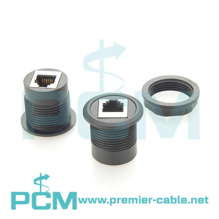 M22 RJ12 6P6C Female to Female Round Panel Mount Coupler - OEM