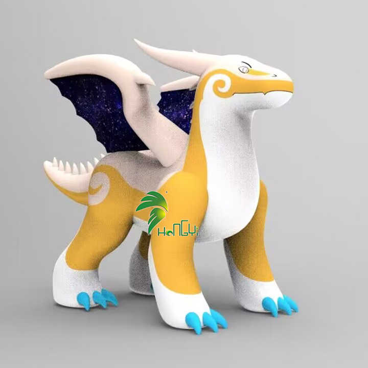 Custom Yellow Green Inflatable Dragon Inflation Cartoon Animation ...