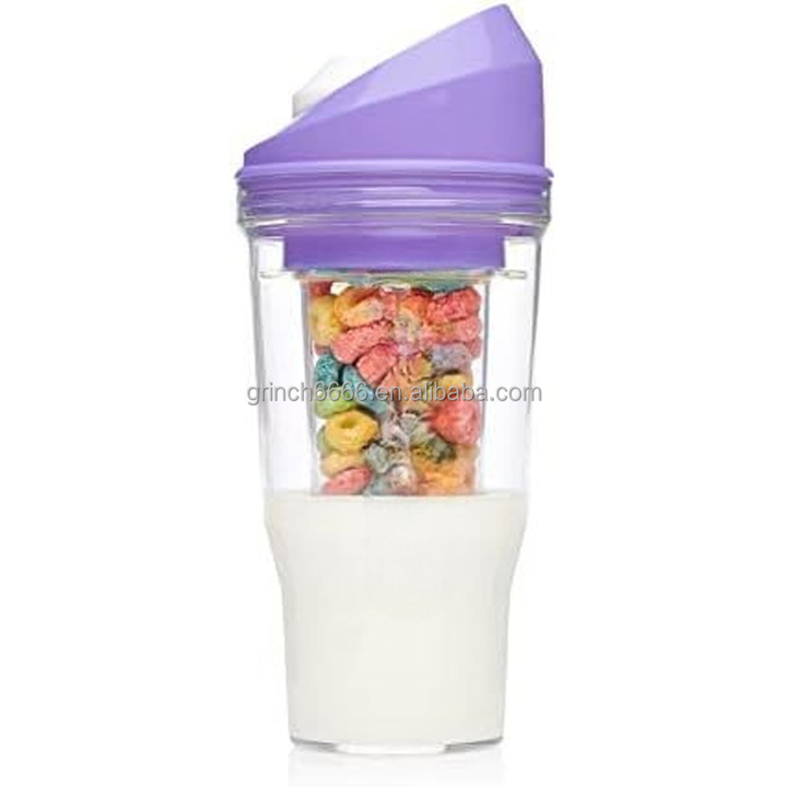 Portable Breakfast Cereal Cup to Go - Tritan Water Bottle