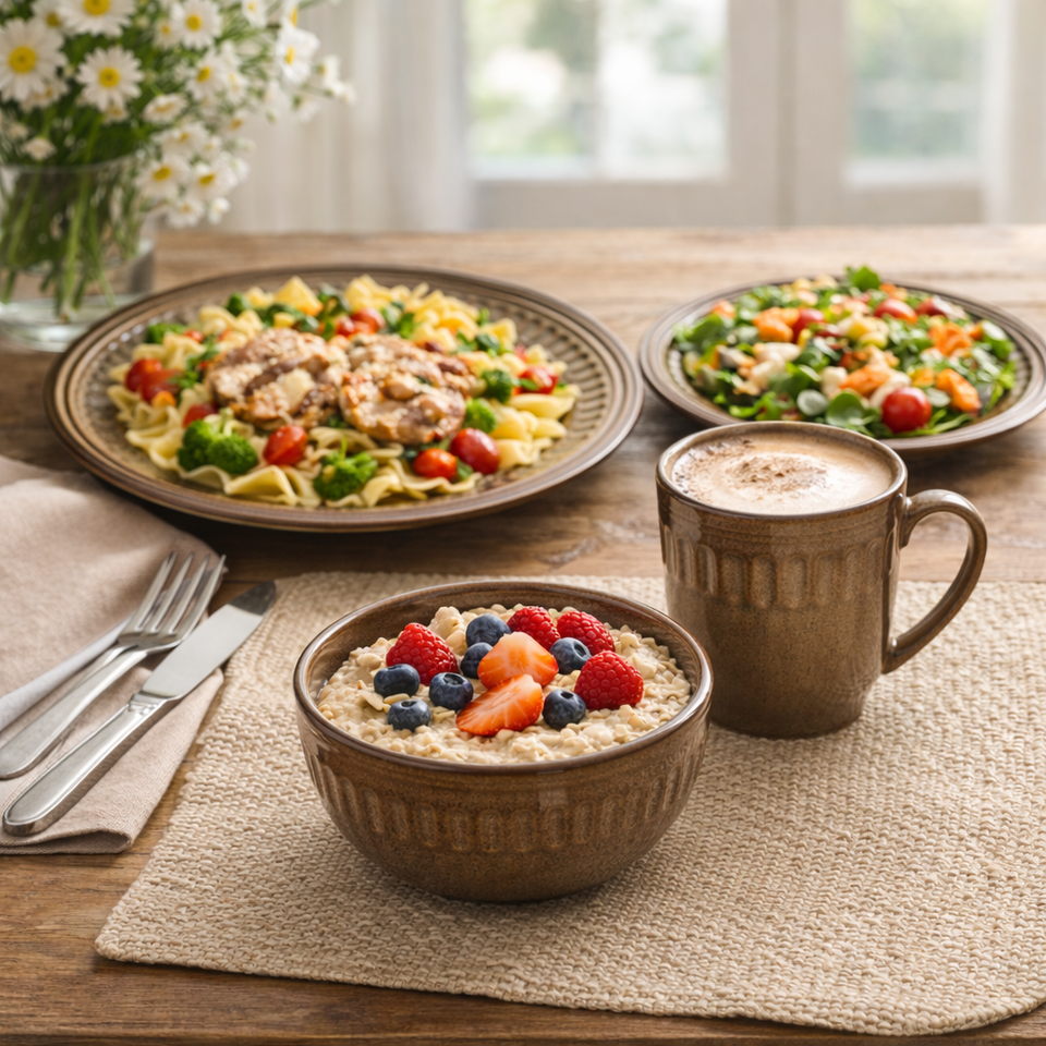 Guangda 16-Piece Brown Embossed Classic Stoneware Dinnerware Set ...