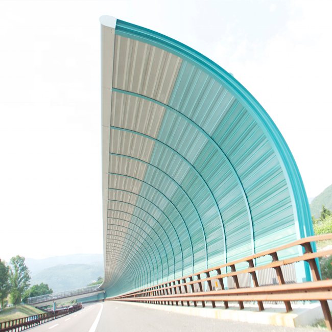 Curved Noise Barrier Elevated Bridge Soundproof Acrylic Board ...
