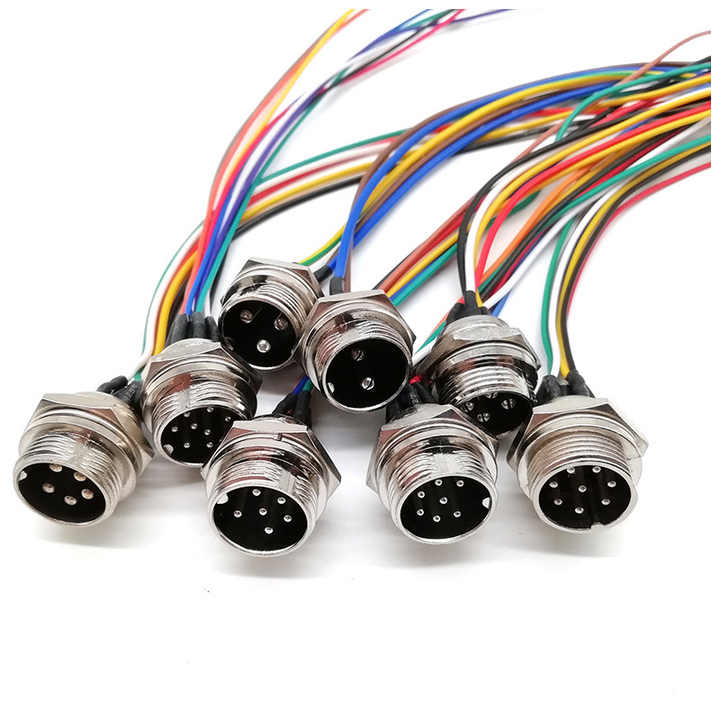 GX16 GX12 Power Cable Assembly with Waterproof Extension PVC Insulation ...