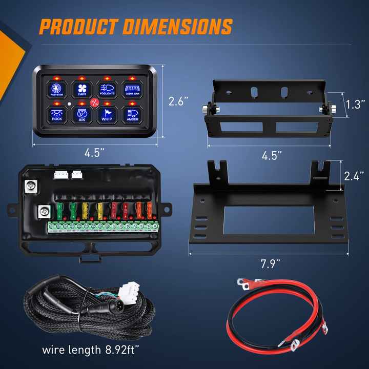 8 Gang Switch Panel System - Efficient Circuit Control