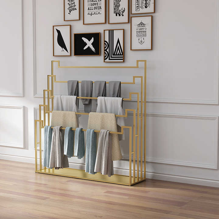 Custom Cloth Shop Floor Hanging Fabric Display Racks