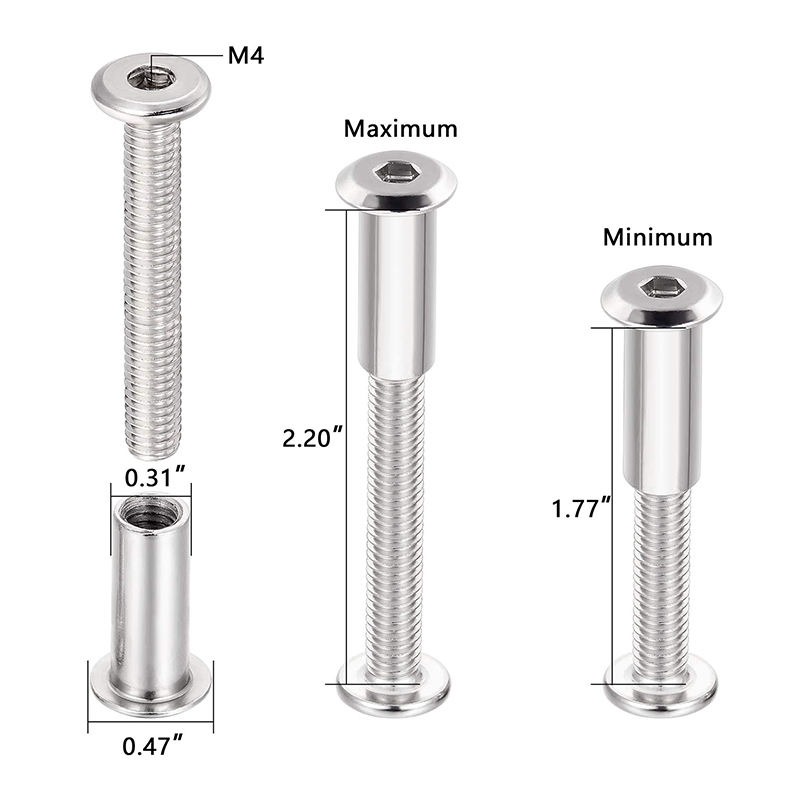 304 Stainless Steel Hexagon Socket M6 Binding Post Screws Rivet Socket ...