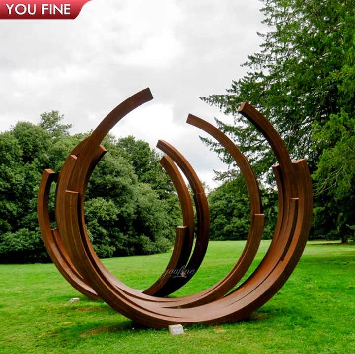 Outdoor Rusty Metal Sculpture - Corten Steel Garden Art