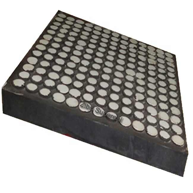 Alumina Ceramic Rubber Wear Liner Tile / Rubber Ceramic Cushion with ...