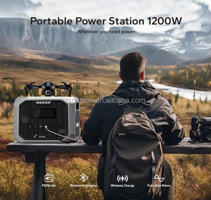300W 1200W 1500W Power Station LiFePO4 Power Bank Supply Home Camping ...