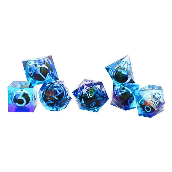 Customizable D20 Polyhedral Dice Natural Resin with Translucent Blue ...