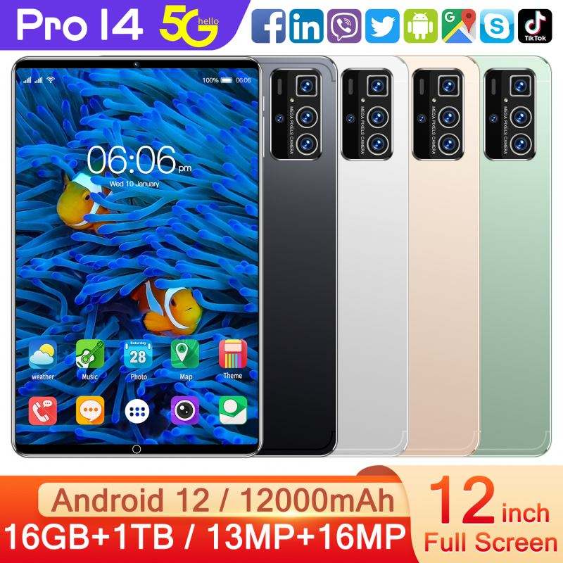4G/5G Calling Tablet 2025 Hot New Pad Mini 16GB RAM 1TB ROM 12 Inch ...