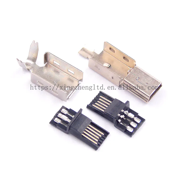 Mini USB 5PIN Male Connector Welding line Charging USB Plug Male ...