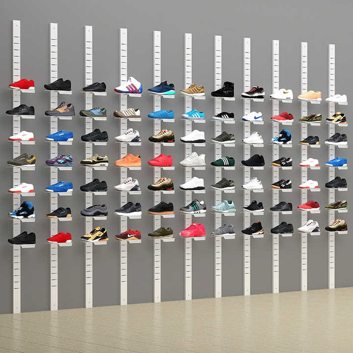 Customized metal Showroom Display shoe wall display panel shoes shelf ...
