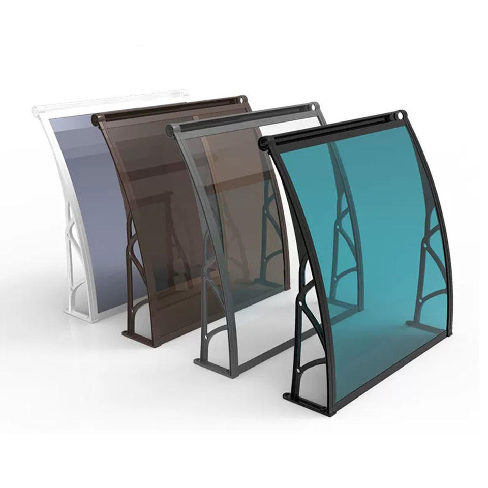 Fixed Polycarbonate Canopy Awning Wall Mounted Outdoor Aluminum Frame ...
