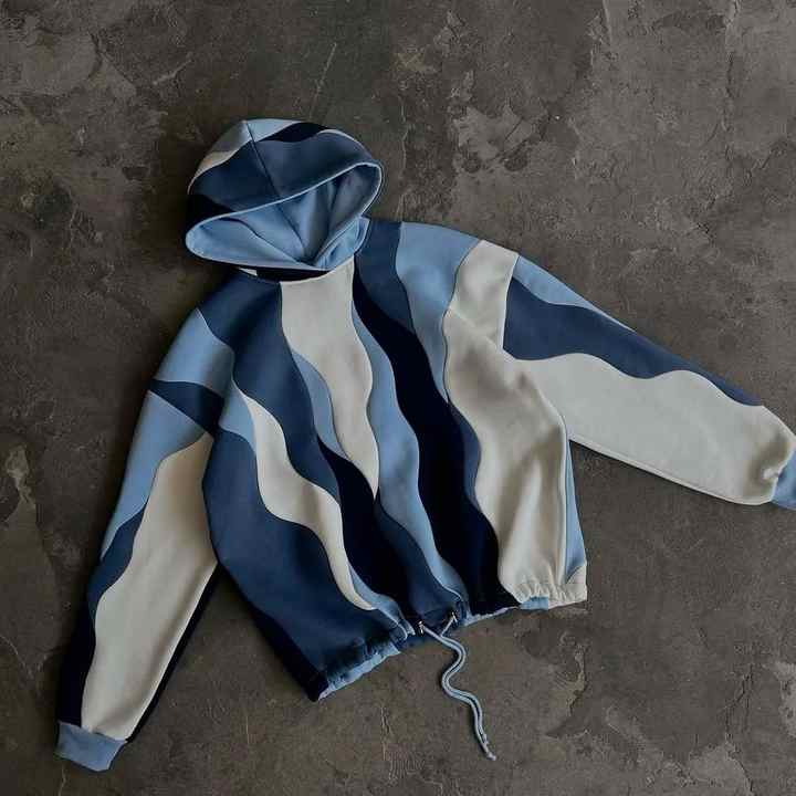 Custom Logo Colorblock Hoodie Cut and Sew Pullover Cotton Hoodie ...