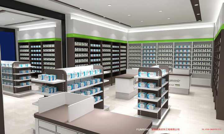 Retail Pharmacy Shop Interior Design Medicine Cabinet and Medical Store ...