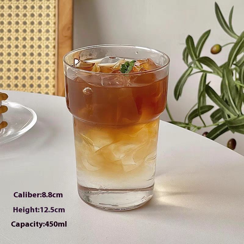 Modern Iced Coffee Glasses Stackable Crystal Clear Cups ForWater Coffee ...