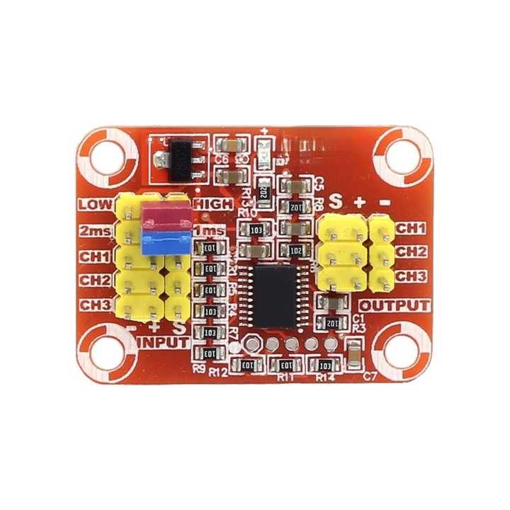 3 channel servo PWM signal to 0-5V Analog voltage signal converter ...