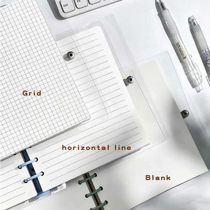 Transparent PVC Soft Cover Square Notebook Loose-Leaf Grid Planner ...