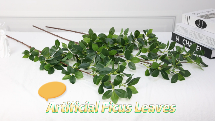 Artificial Real Touch Ficus Stem Branch Leaves for Decor