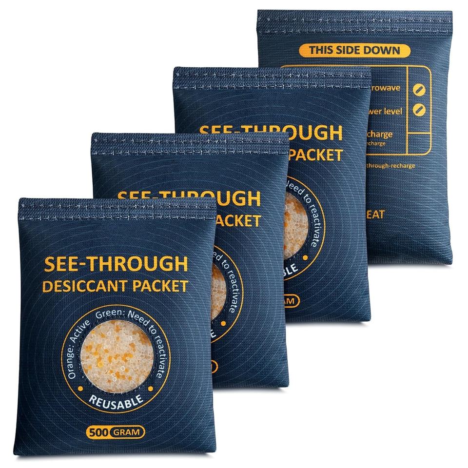 See-Through Silica Gel Packets 500g, Color-Indicating Desiccant Packs ...