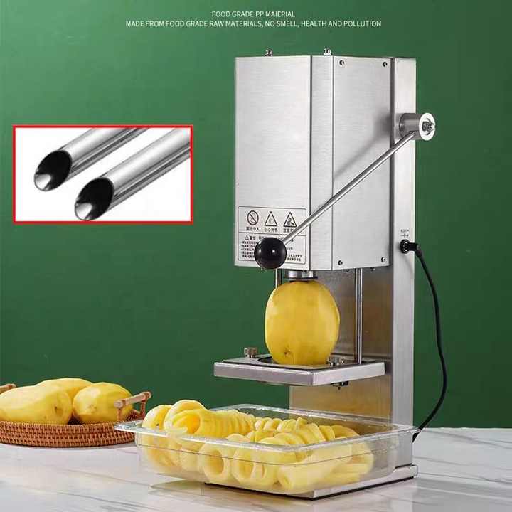 Commercial 26 W 3-10 mm Adjustable Spiral Potato Cutter Fries Machine ...