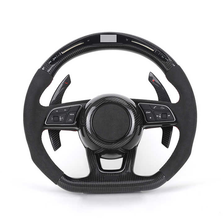S Line Half Alcantara Carbon Fiber LED Steering Wheel for Audi A3 A4 A5 A6 B7 8V B9 S3 S4 S5 RS3 ...