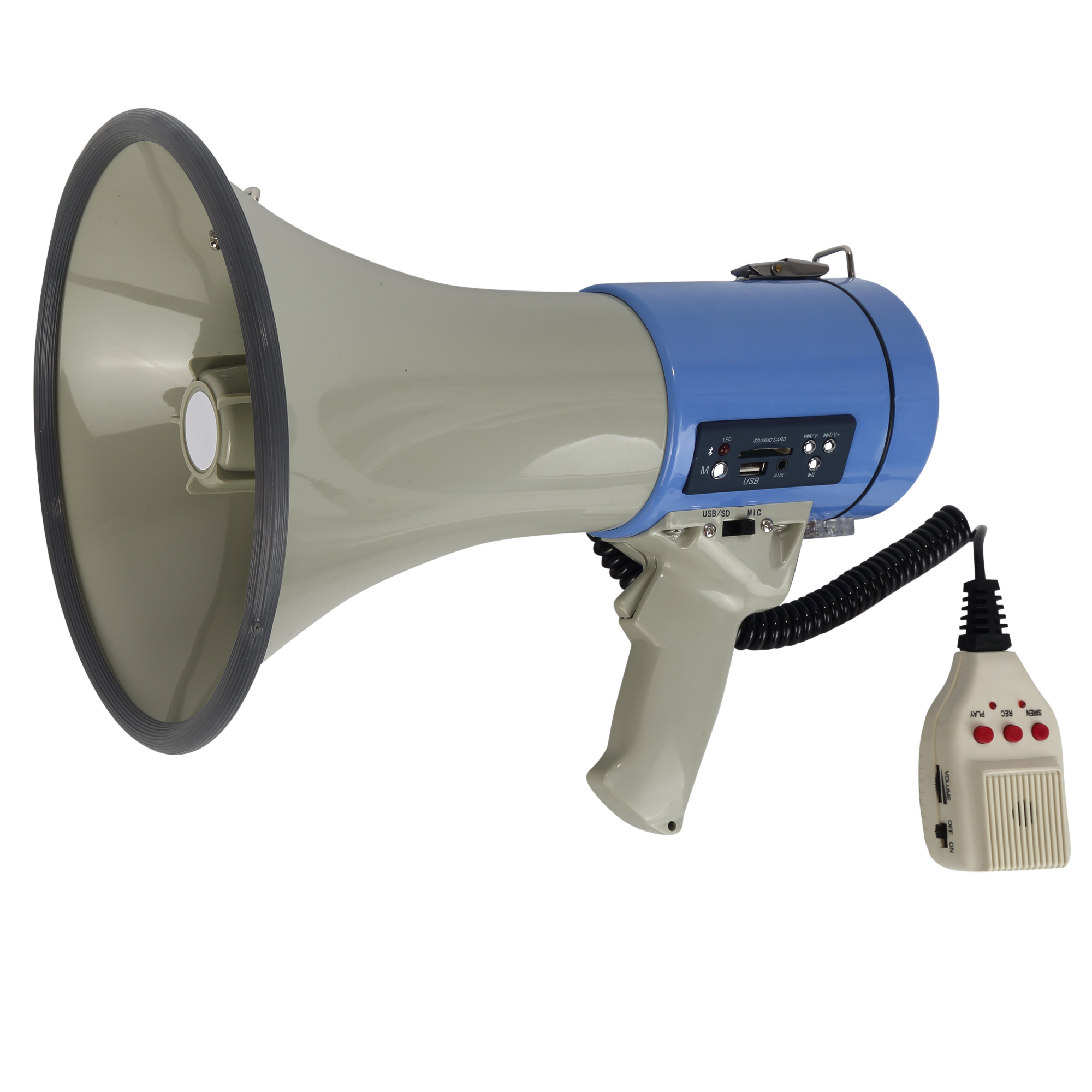 50W High Power Megaphone with USB, SD & AUX - Waterproof Public Address ...