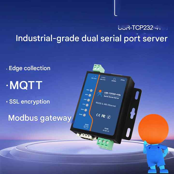 SMRTE USR-TCP232-410S-RT Modbus RTU to TCP Converter MQTT Edge Computing Modbus Gateway for IoT ...