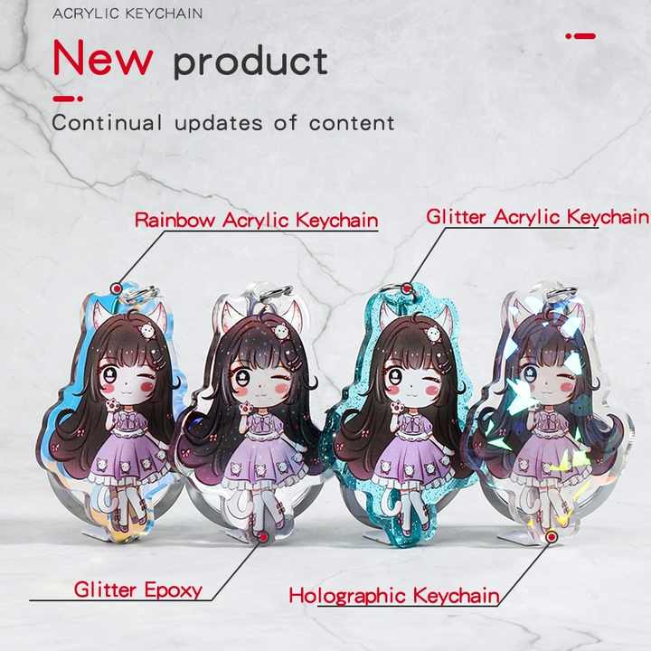 Custom Printed Acrylic Charms - Vograce Hologram Keychain for ...