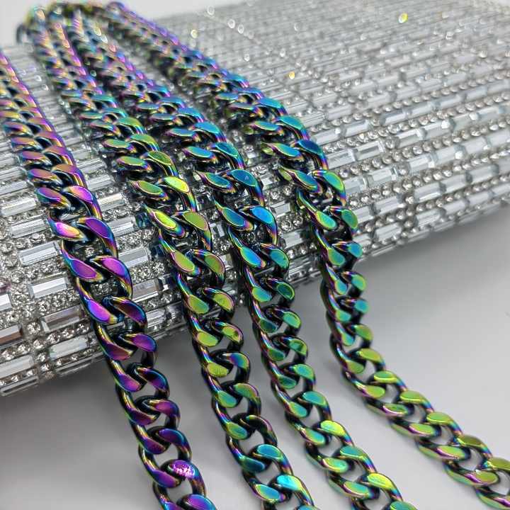 8mm 120cm rainbow Color Fashion Detachable Metal Chain for Leather ...