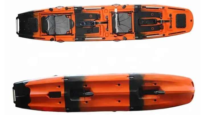 3 Segments 14ft Foot Control Pedal Fish Kayak 2 Seaters Plastic Boat ...