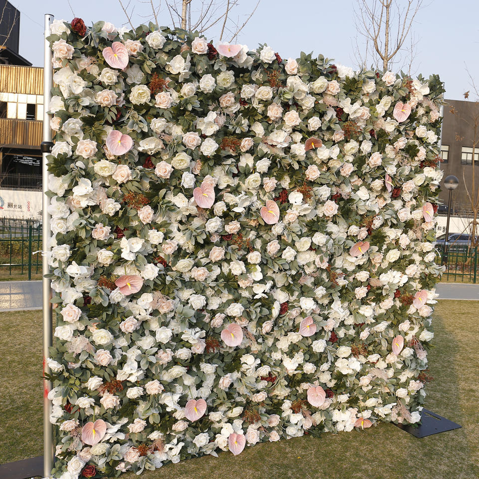 Real Touch Floral Plant Backdrop Silk Wall Panel Artificial Flowers ...