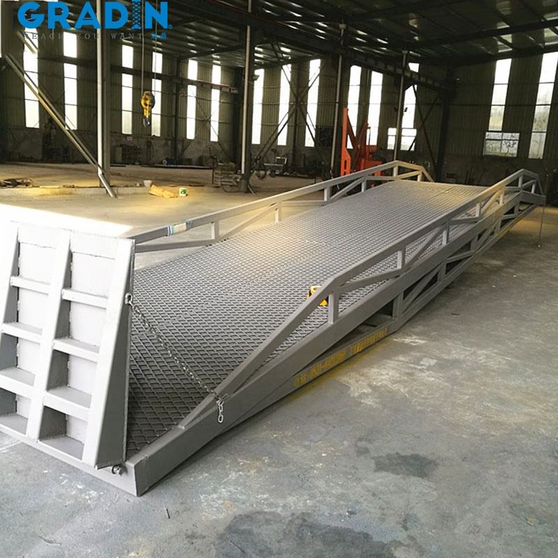 12 Ton Mobile Yard Loading Ramp Adjustable Height Forklift Container ...