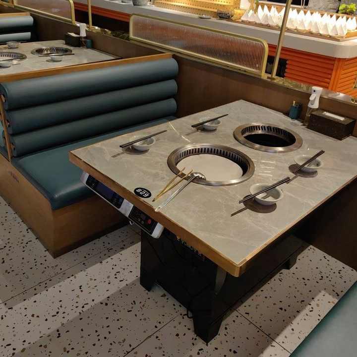Customized Indoor BBQ Hot Pot - Integrated Dining Table