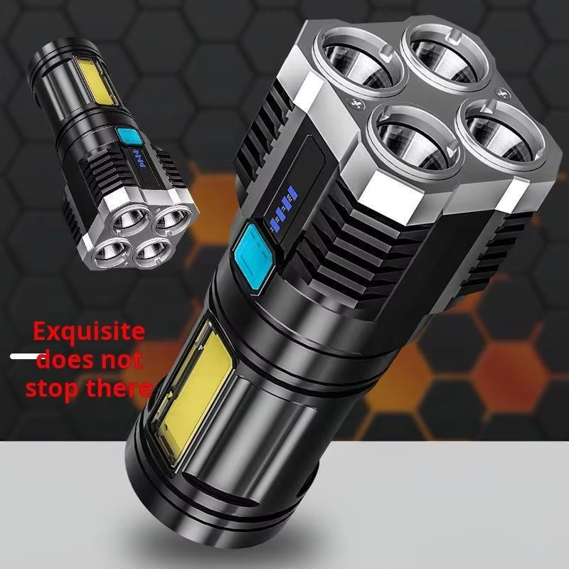 USB COB Rechargeable Torch Light - High Lumen LED Flashlight