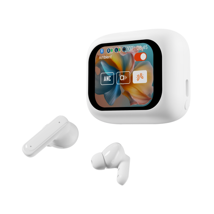 Screen TWS Earbuds - ANC & ENC with 10mm Dynamic Speakers