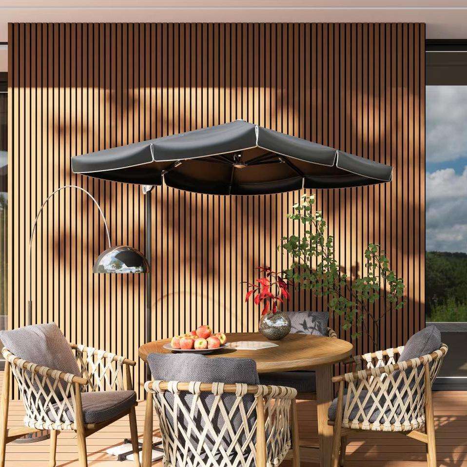Modern Horizontal Vertical WPC Fluted Panel Outdoor Waterproof Grooved ...
