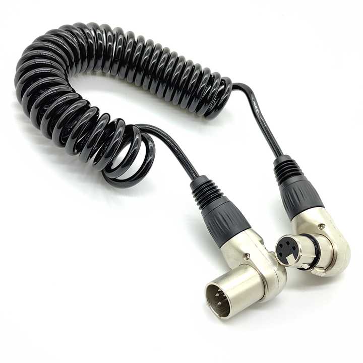 3 Pin XLR Cable Male to Female Extension Spring Cable Black Pure Copper ...