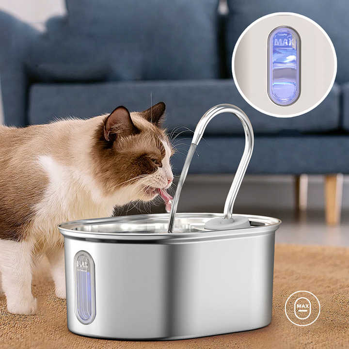 Hot Sale Stainless Steel Automatic Cat Fountain Water Dispenser 3.2L ...
