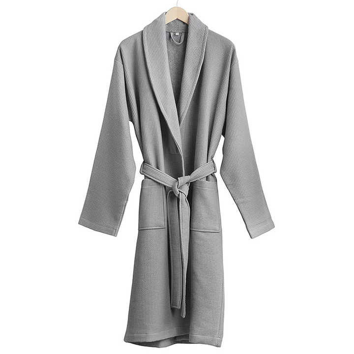 100% Cotton Hotel Spa Waffle Bath Robe - Unisex & Absorbent