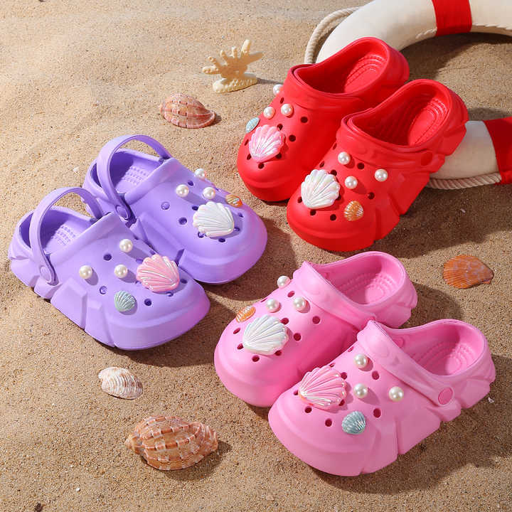 Wholesale 2025 Kids Summer EVA Garden Clogs Flat Printed Cartoon Shell ...