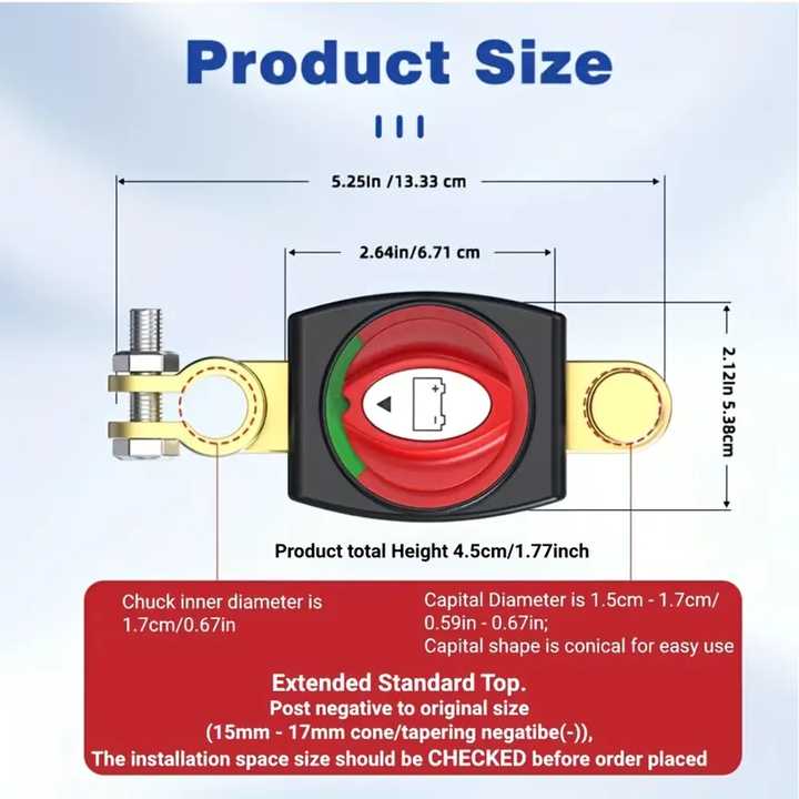 Auto Battery Negative Terminal Rotary Switch Main Power Cut-Off for ...