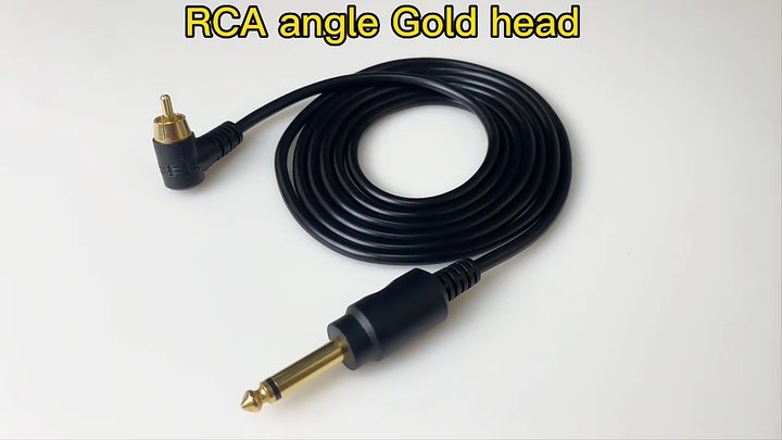 Wholesale 6.35mm Mono to RCA Gold-Plated Right Angle Tattoo Power Cable ...