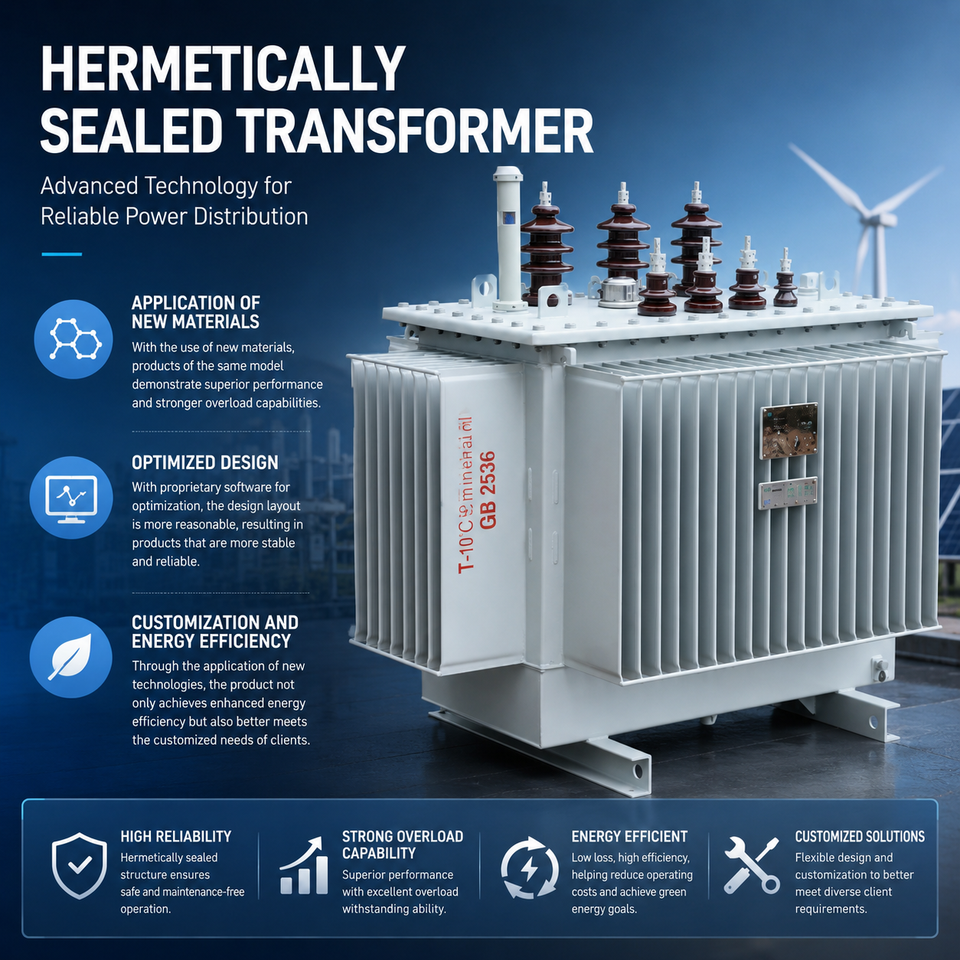 Hermetically Sealed Oil Immersed Transformer Fully Sealed Tank Low Loss ...