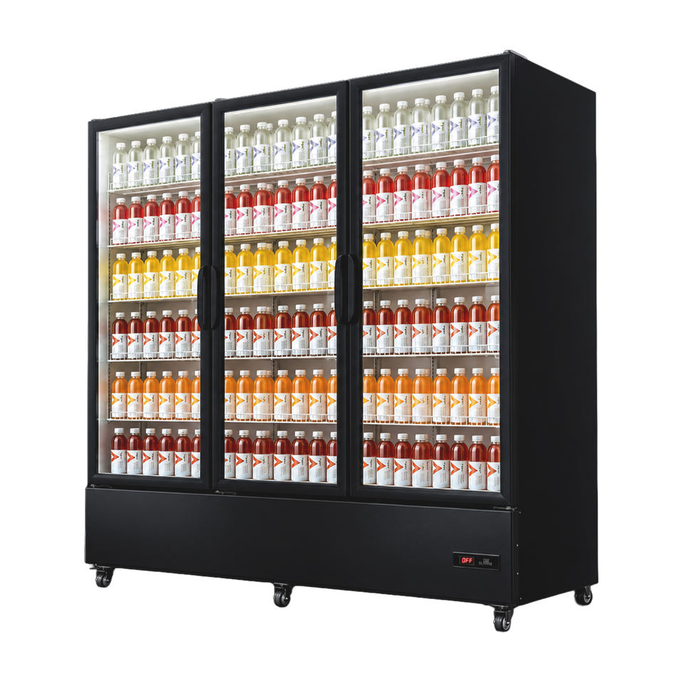 Bottom Mount Large Capacity HD Glass Freezer Beverage Display Freezers ...
