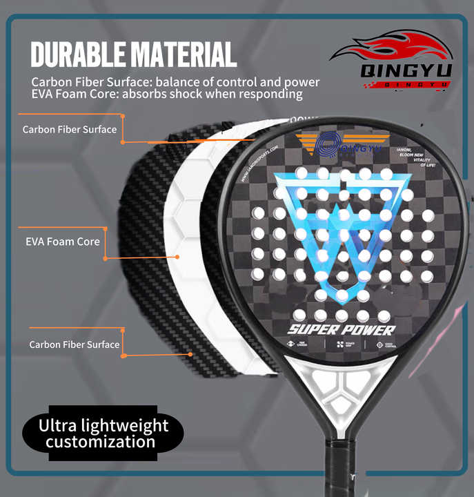 Factory OEM Carbon Fiber Padel Tennis Racket W/ Custom Logo & 12/18K ...