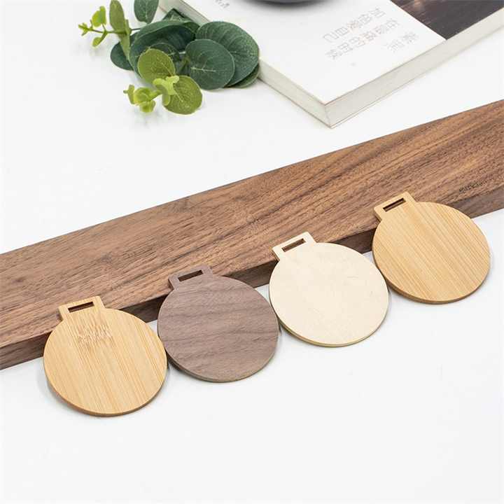 Wooden Round Hanging Tags Wooden Keychain DIY Round Wood Piece Gift ...