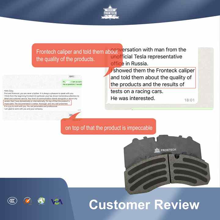Frontech China Commercial Vehicle Front Rear Disk Brake Pads WVA 29246 ...