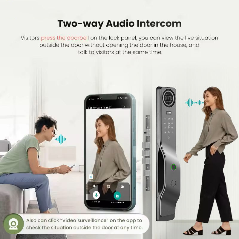 Glomarket Smart Home Lock 3DFace Video Call Recognition Aluminum/Steel ...