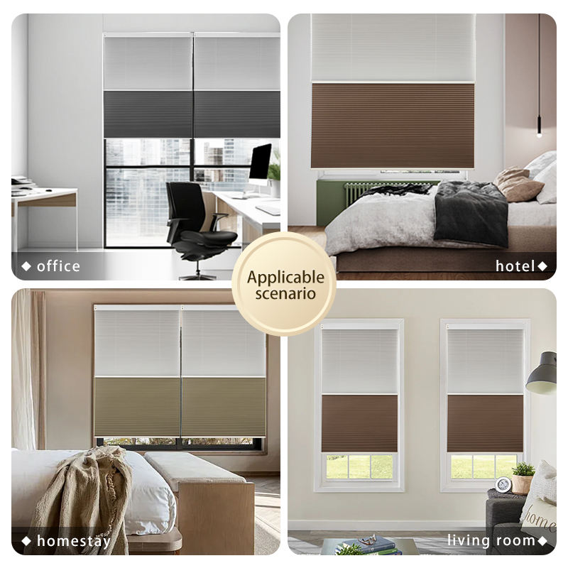 Double motor control Honeycomb Blinds Double-layer Fabric Electric ...